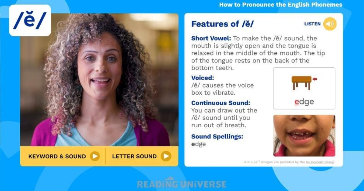 Reading Universe | How to Pronounce the /ě/ Sound