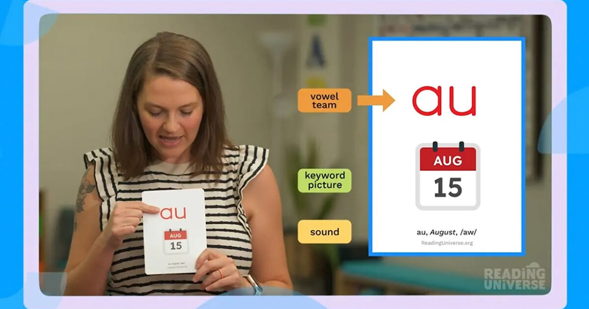 Reading Universe | Flash Card Demo: Vowel Teams 'au' and 'aw'
