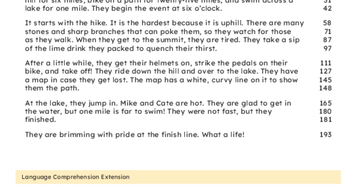 Reading Universe | Decodable — Hike, Bike, Swim