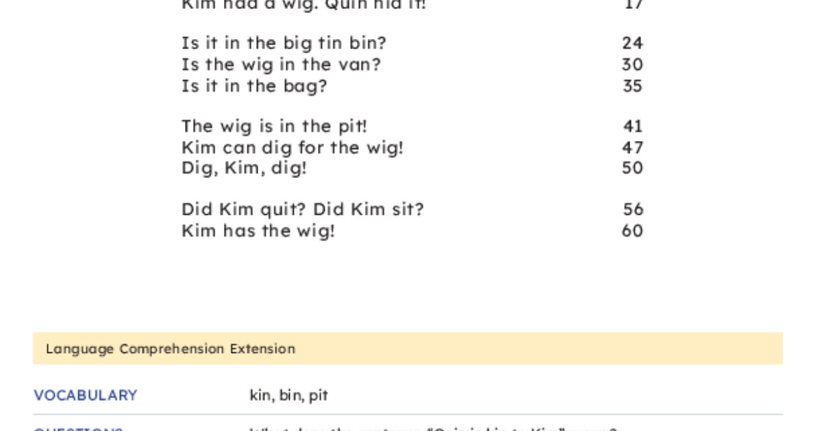 Reading Universe | Decodable — A Wig in the Pit