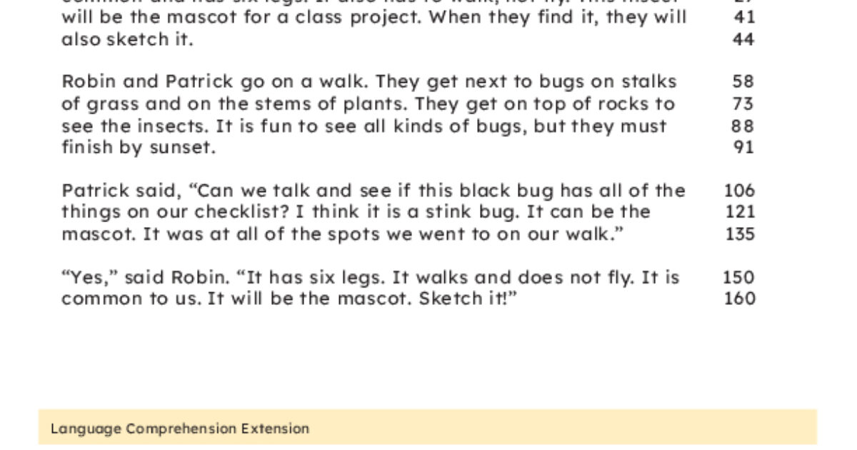 Reading Universe | Decodable — The Insect Mascot