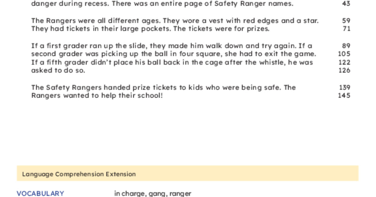 Reading Universe | Decodable — The Safety Rangers