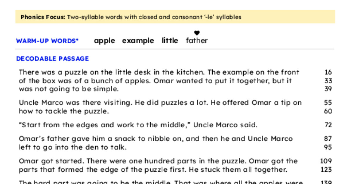 Reading Universe | Decodable — The Apple Puzzle