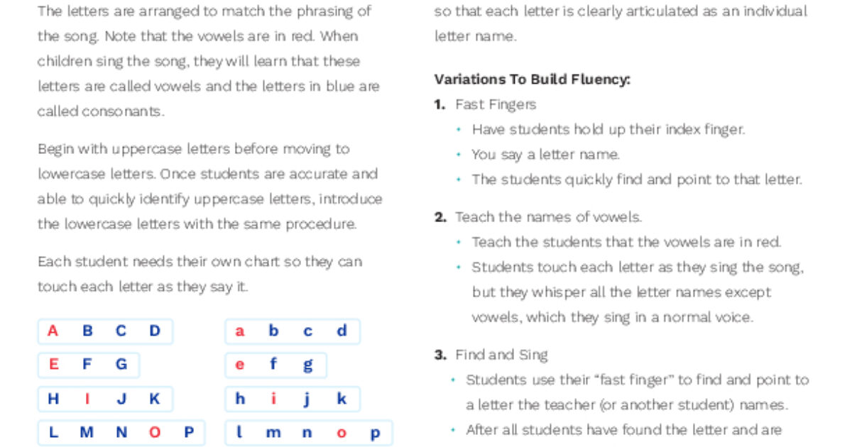 Reading Universe | ABC Song Chart
