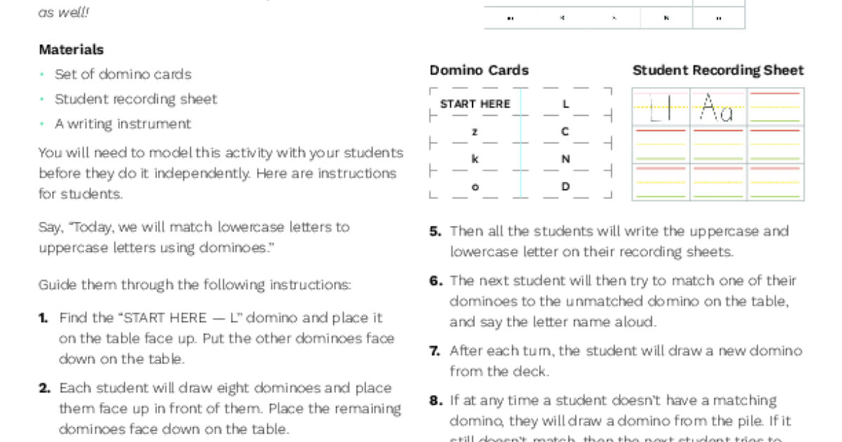 Reading Universe | Dominoes with Letter Names