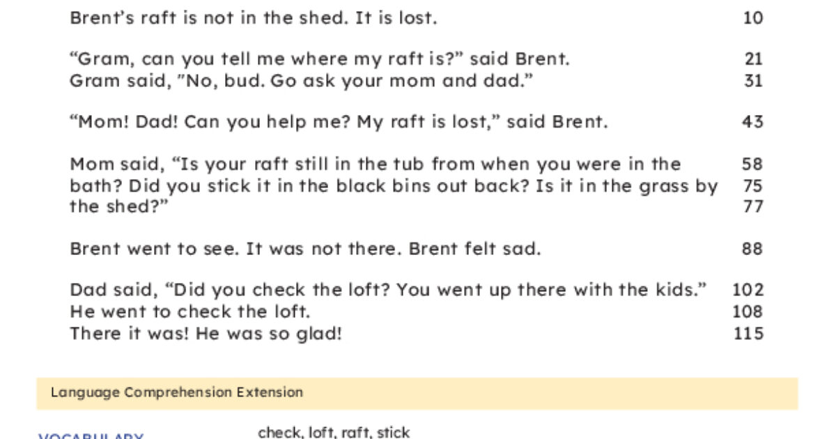 Reading Universe | Decodable — The Lost Raft