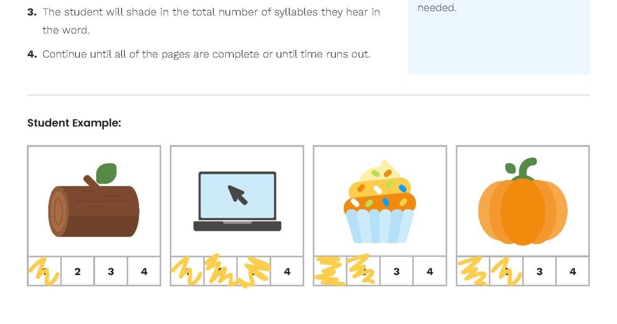 Reading Universe | Student Practice Activity: Count the Syllables