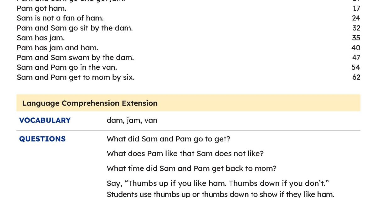 Reading Universe | Decodable — Pam and Sam