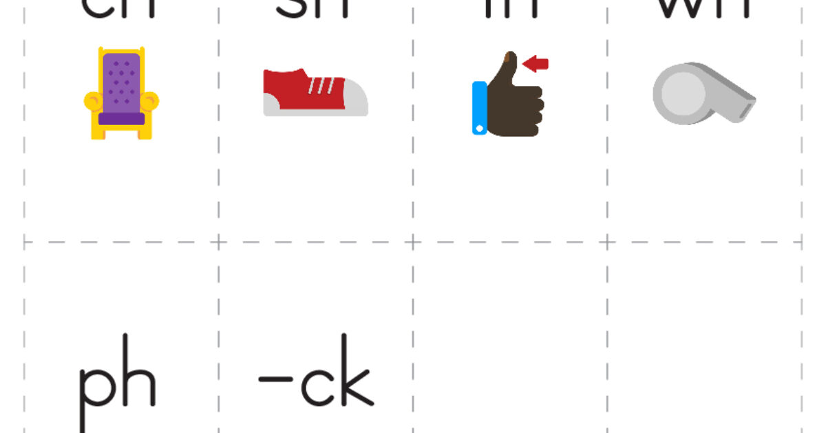 Reading Universe | Digraphs Flash Cards with Pictures