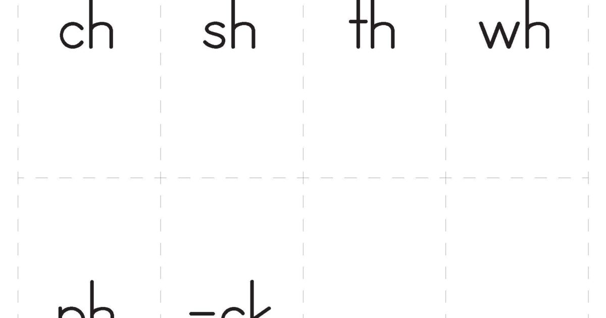 Reading Universe | Digraphs Flash Cards without Pictures