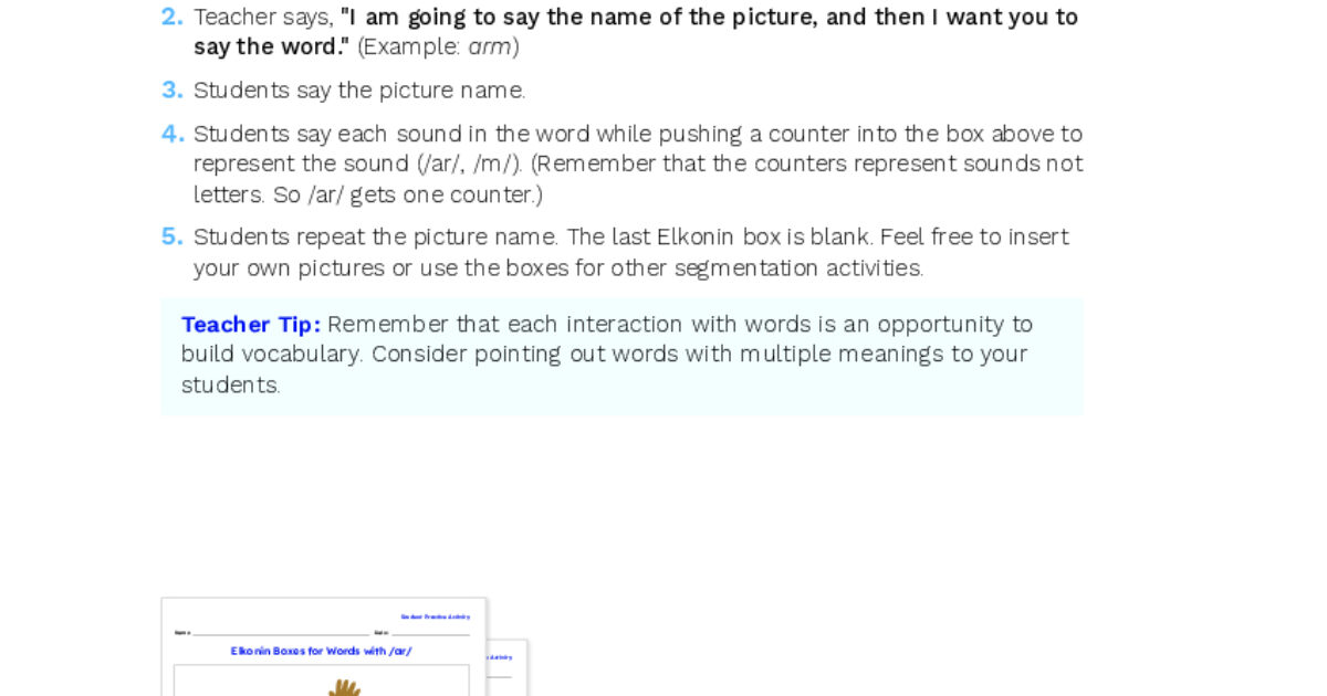 Reading Universe | Elkonin Boxes for R-Controlled Vowels