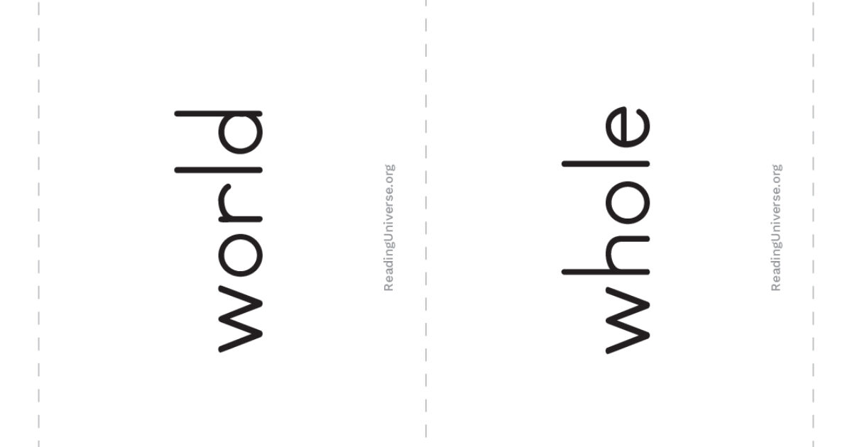 Reading Universe | Irregularly Spelled Words Flash Cards for…