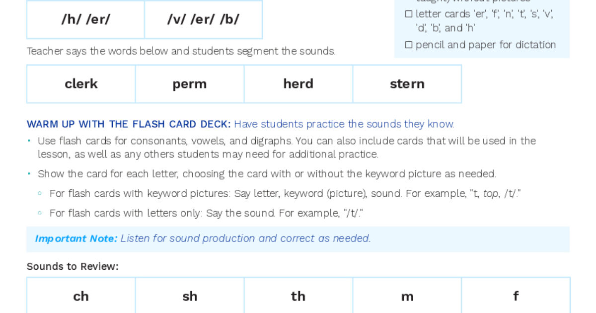 Reading Universe | Lesson Plan for R Controlled ‘er’