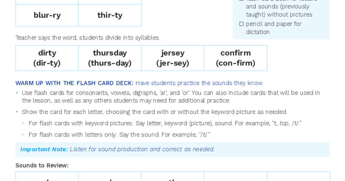 Reading Universe | Lesson Plan for R-Controlled Triplets: ‘er’, ‘ir’,…