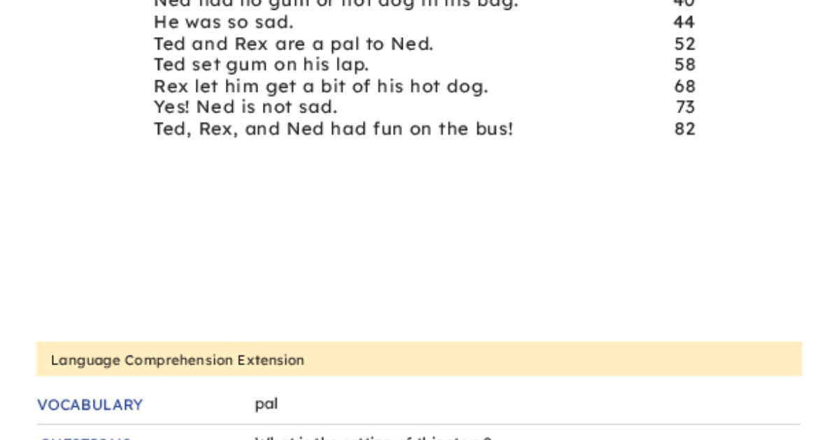 Reading Universe | Decodable — Pals on the Bus