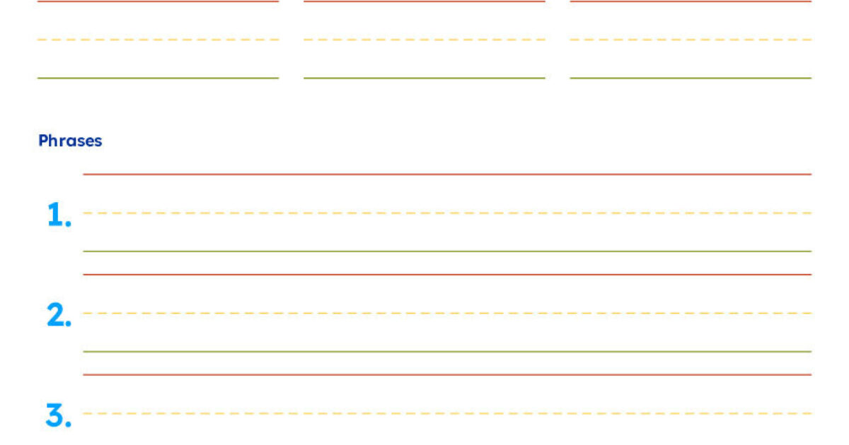Reading Universe | Phrase and Sentence Dictation Sheet
