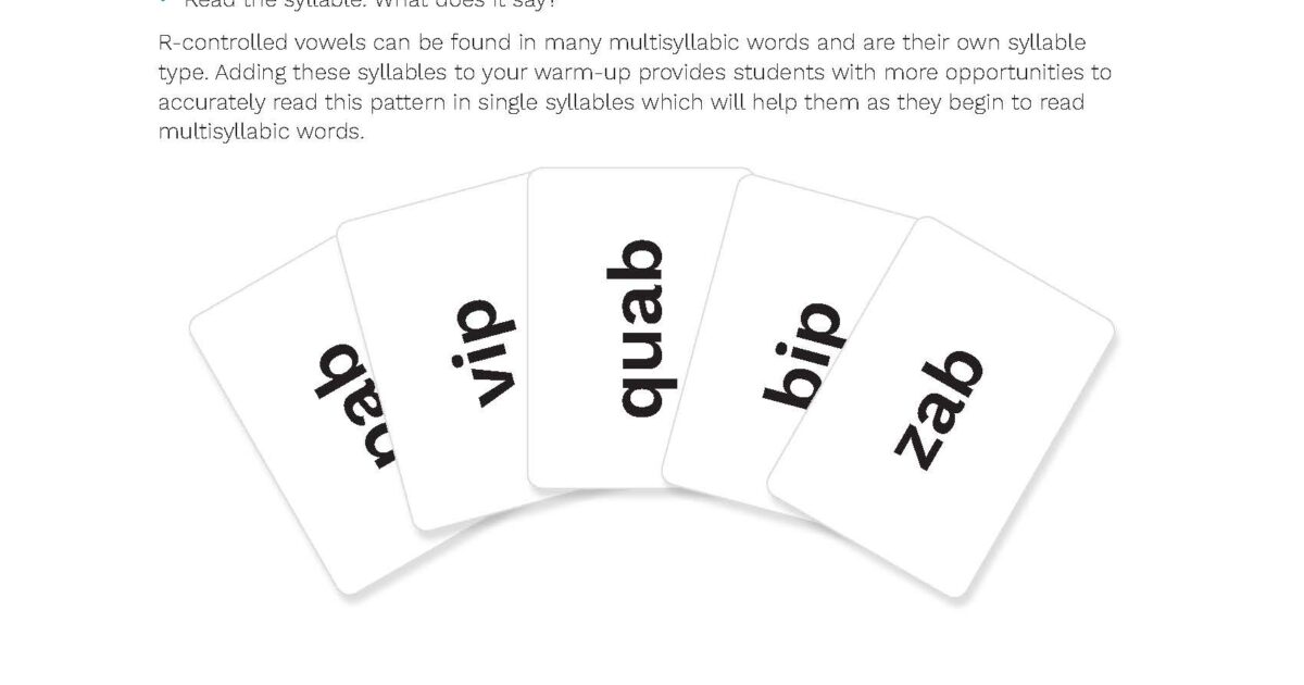 Reading Universe | R-Controlled Syllable Flash Cards