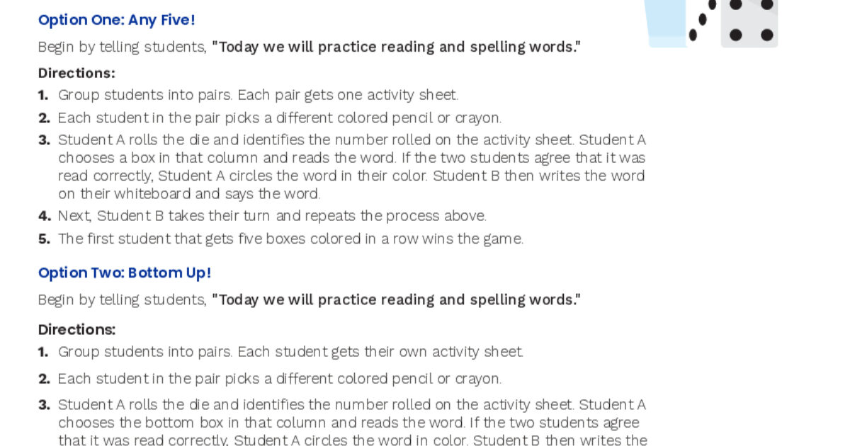 Reading Universe | Roll and Read with '-ck’