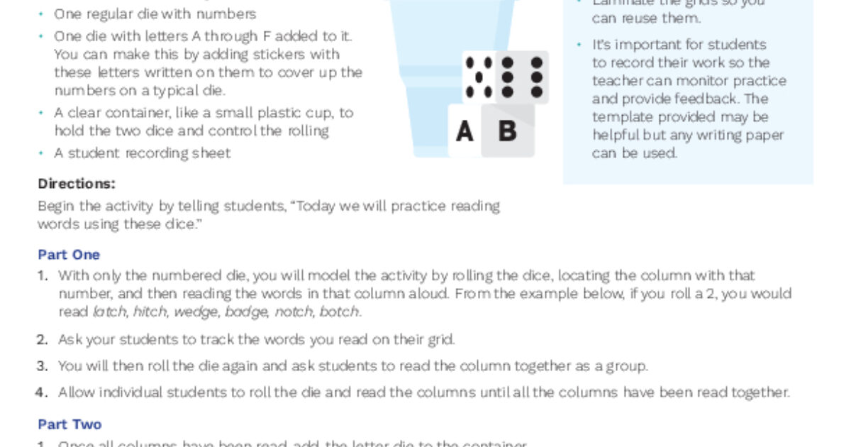Reading Universe | Roll, Write, and Read with Trigraphs