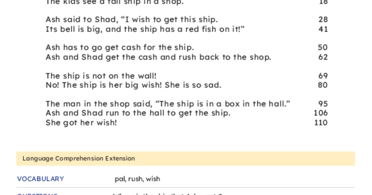 Reading Universe | Decodable — The Wish