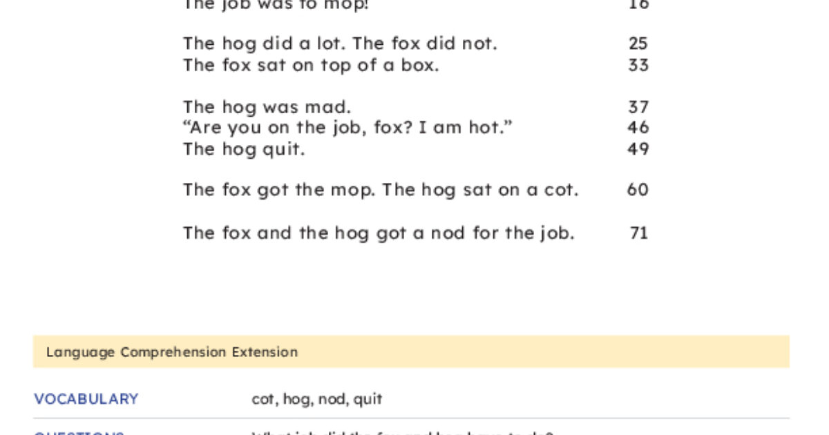 Reading Universe | Decodable — The Big Job