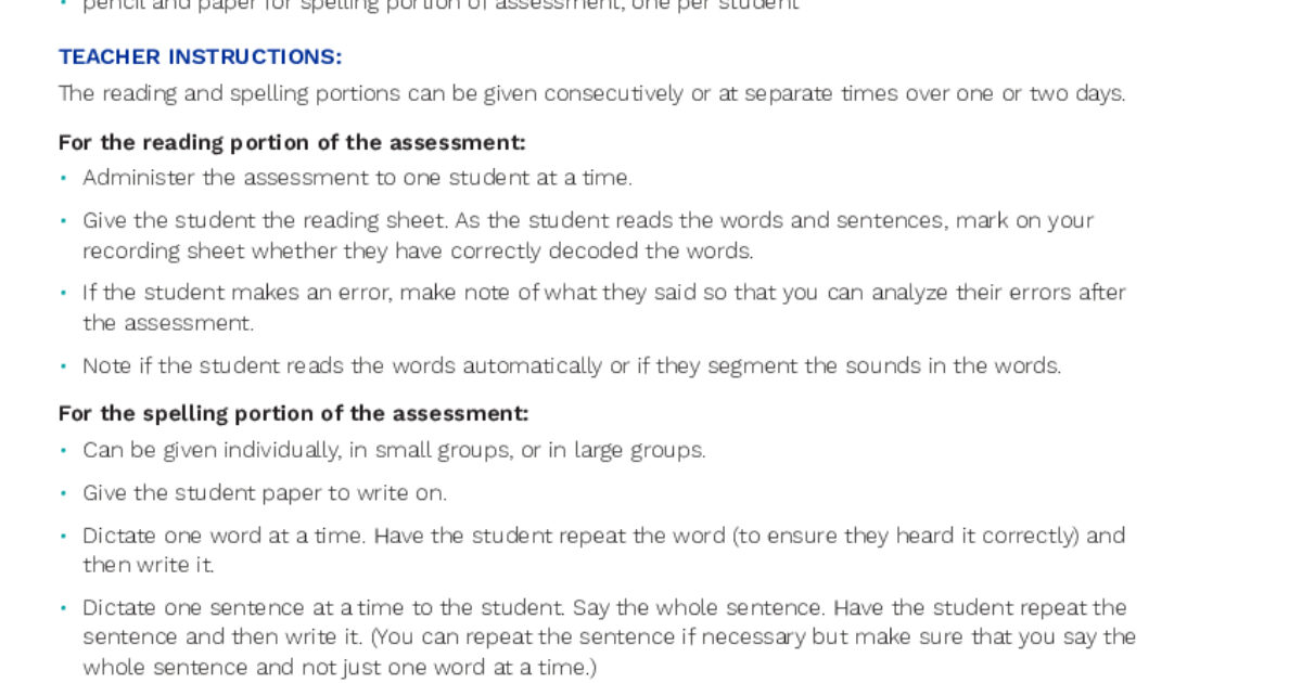 Reading Universe | Assessment: Beginning Blends in Reading and…