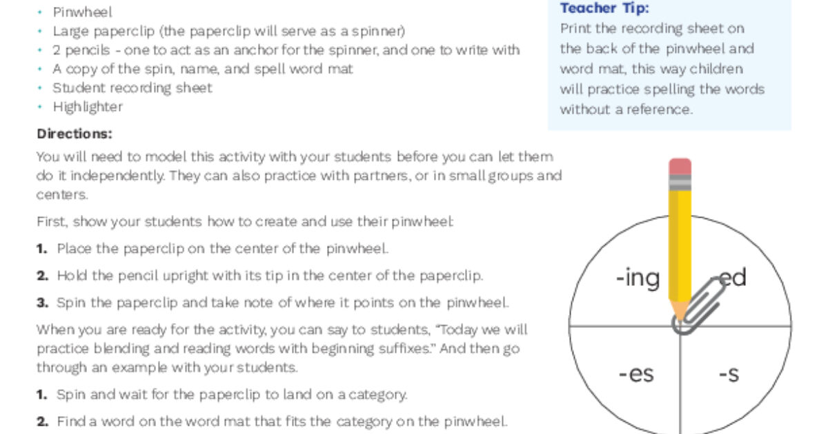 Reading Universe | Spin, Name, and Spell with Beginning Suffixes