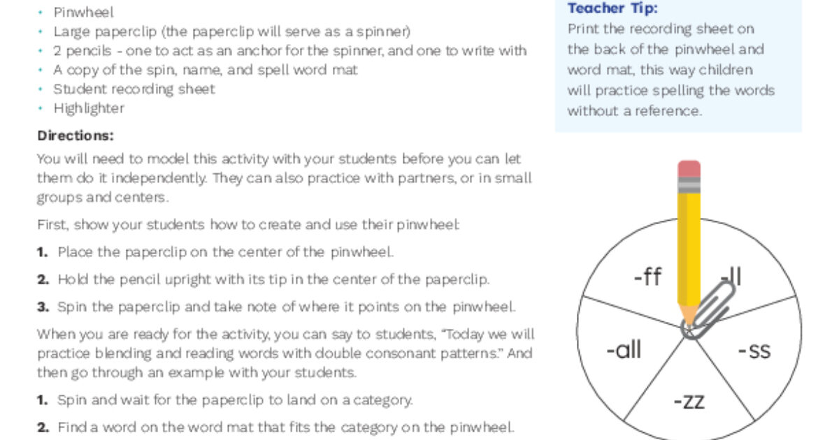 Reading Universe | Spin, Name, and Spell with Double Consonant…