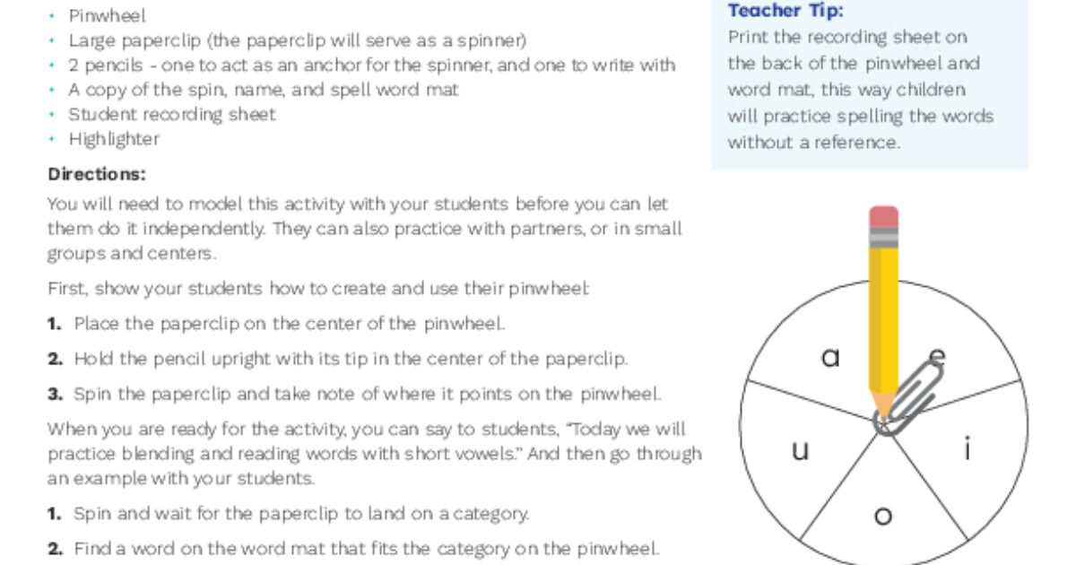 Reading Universe | Spin, Name, and Spell with Short Vowels