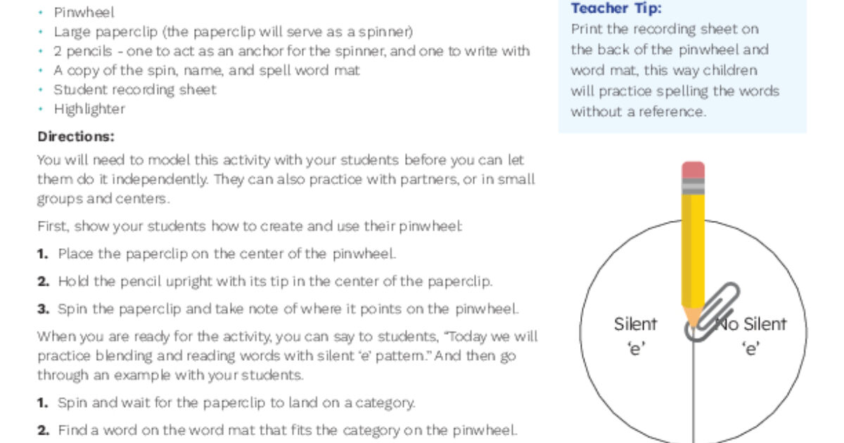 Reading Universe | Spin, Name, and Spell with Silent E Pattern