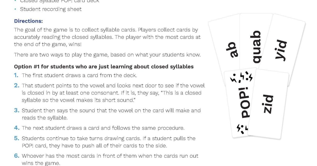 Reading Universe | Closed Syllable POP!