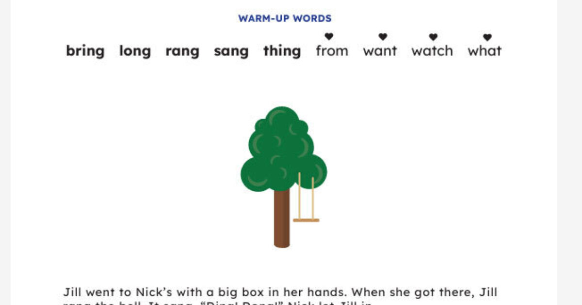 Reading Universe | Decodable — The Swing