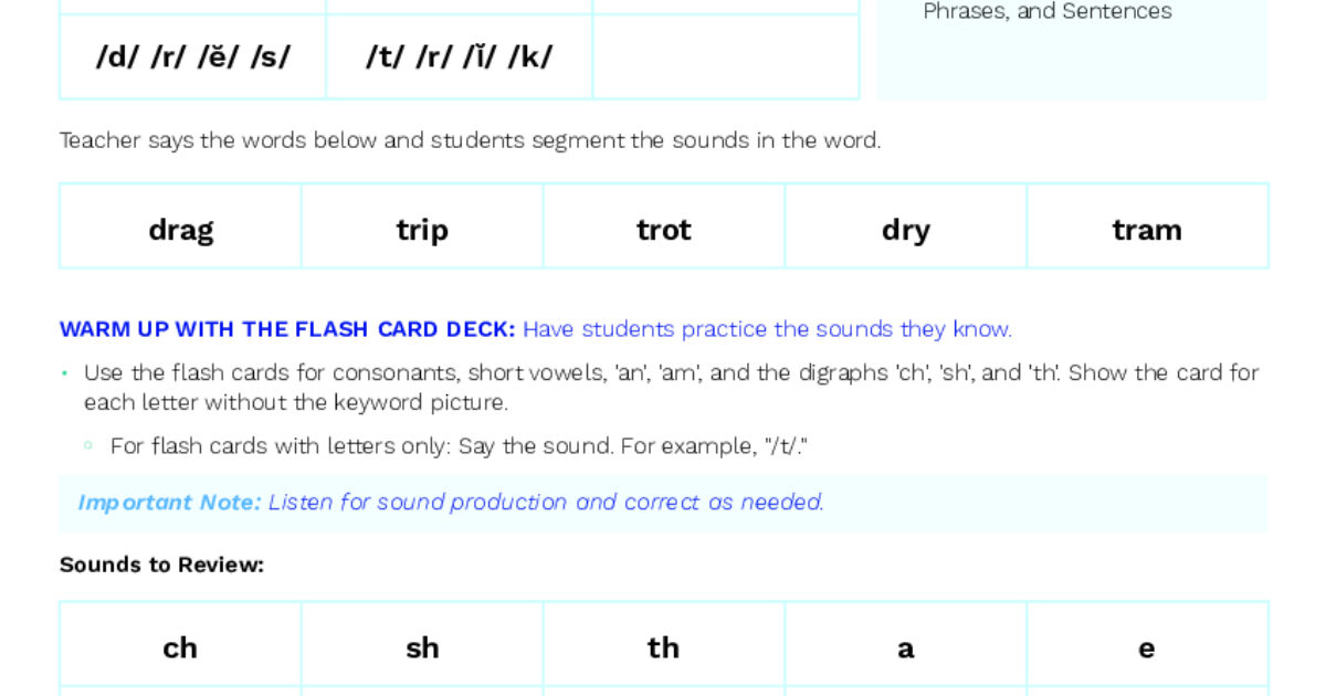 Reading Universe | Lesson Plan for Tricky Blends 'dr' and 'tr'