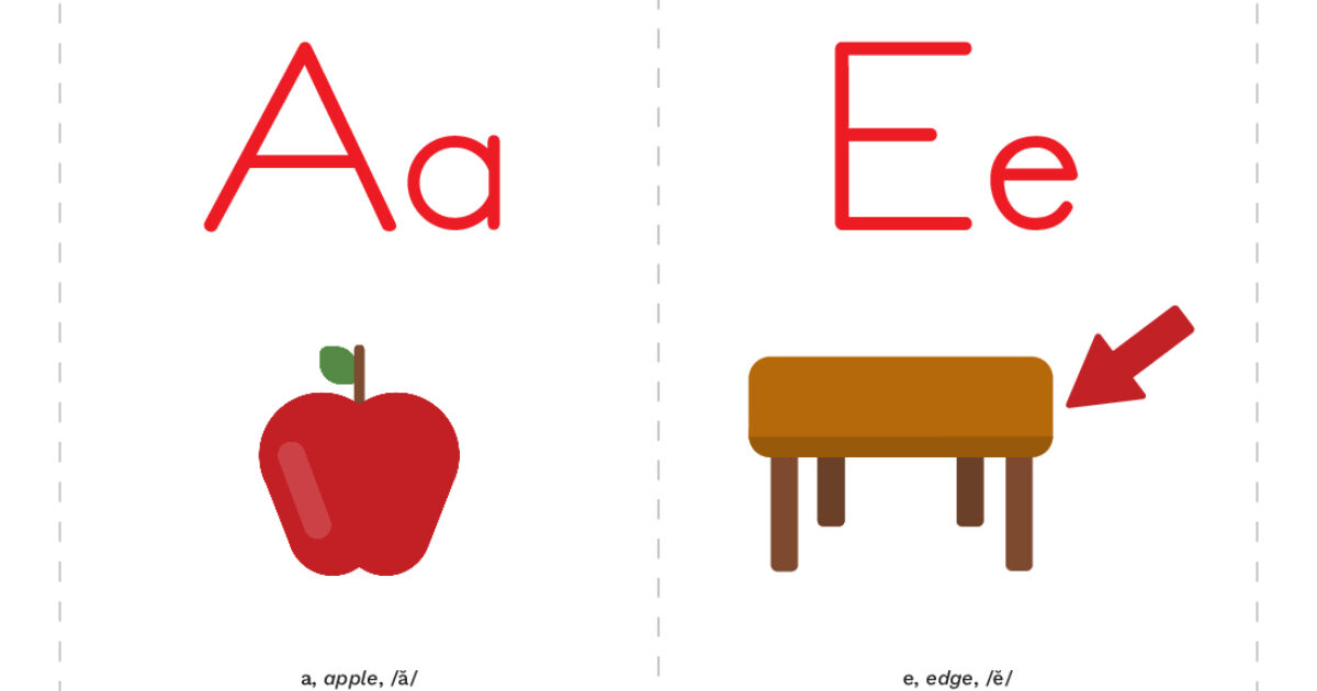 Reading Universe | Vowel Flash Cards with Pictures