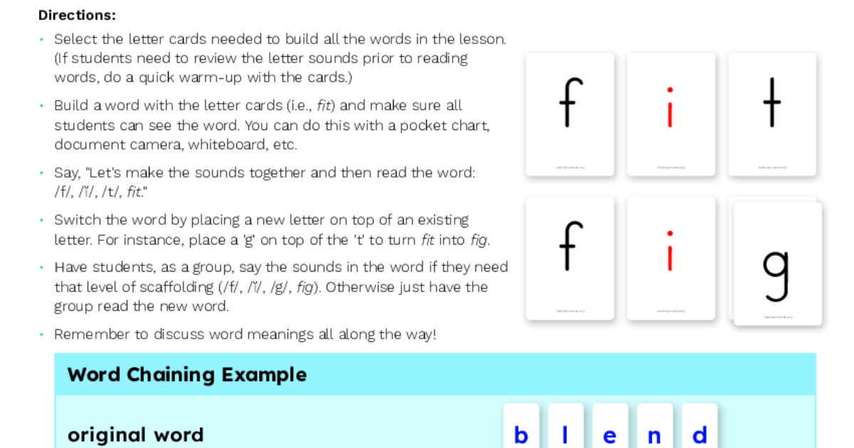 Reading Universe | Word Chaining with Ending Blends