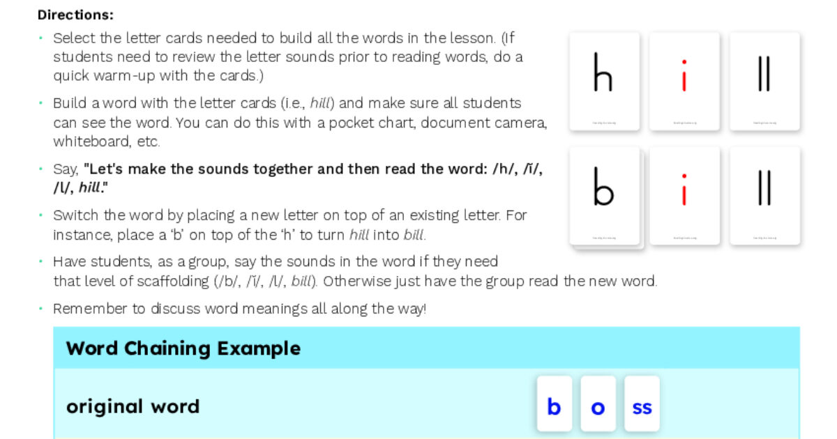 Reading Universe | Word Chaining with FLoSS(Z) Activity