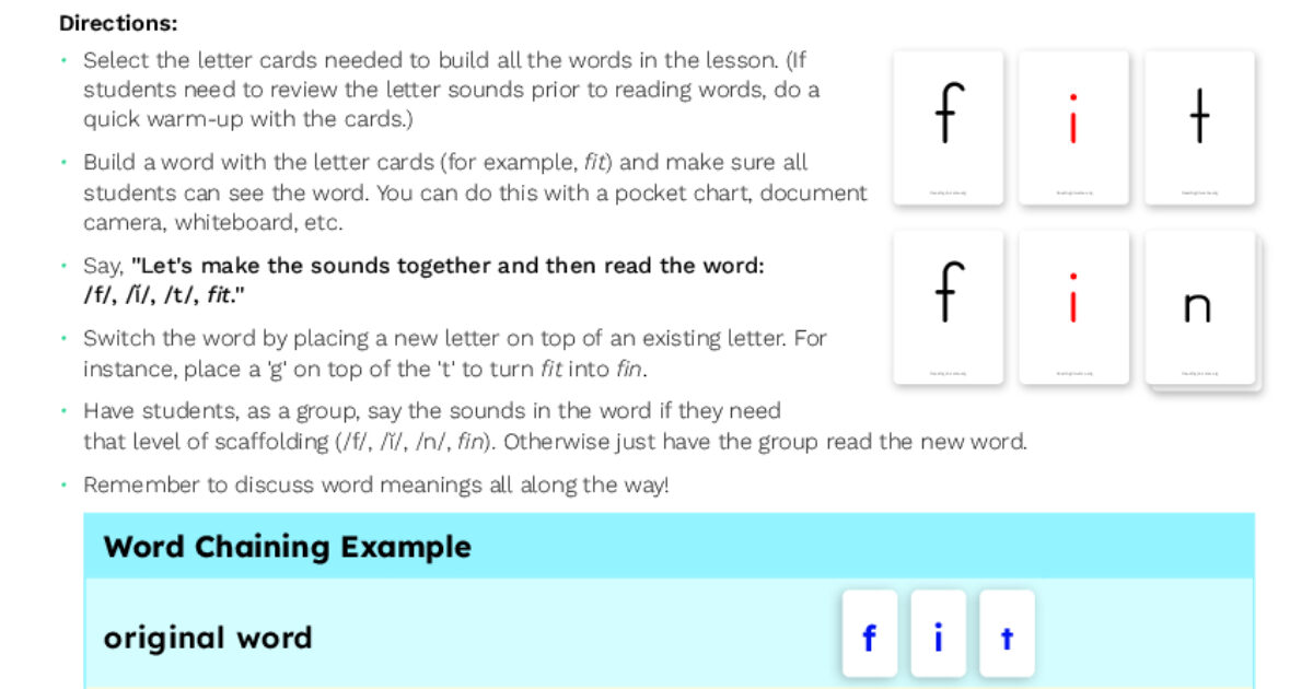 Reading Universe | Word Chaining with Short 'i'