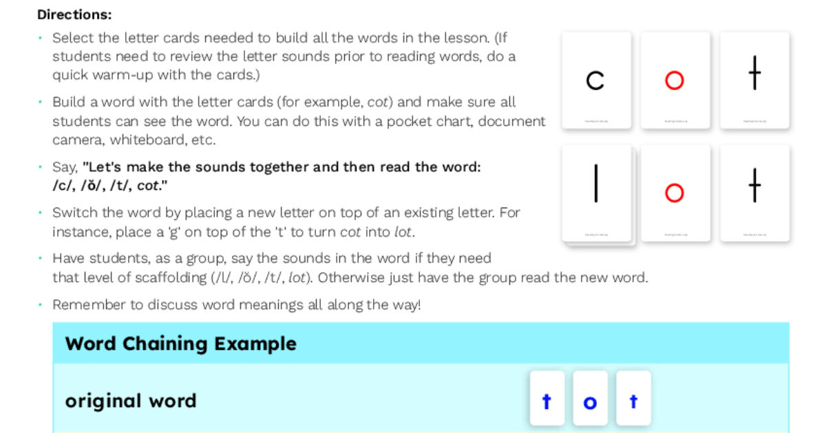 Reading Universe | Word Chaining with Short 'o'