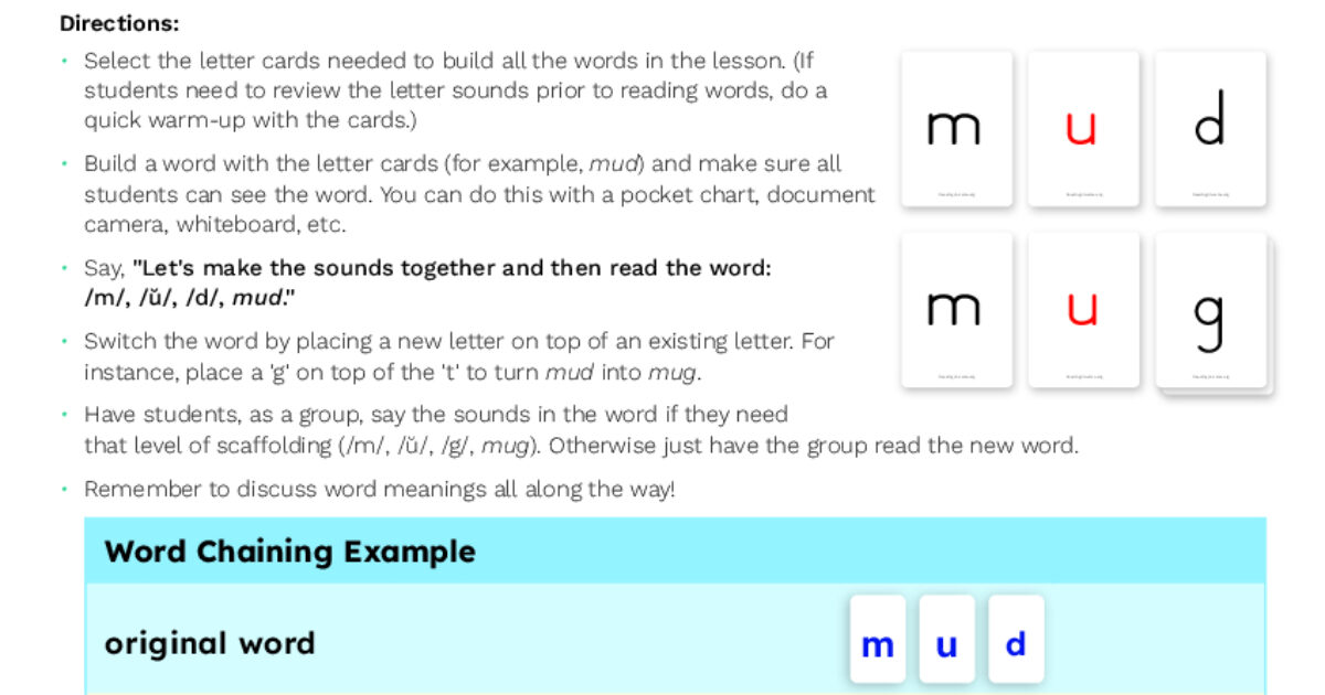 Reading Universe | Word Chaining with Short 'u'